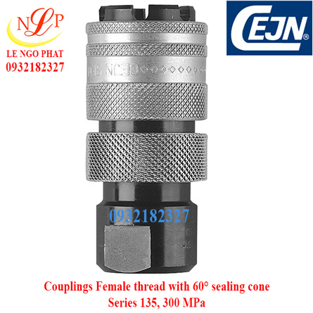 Couplings female thread with 60° sealing cone series 135, 300 mpa | Lê ...